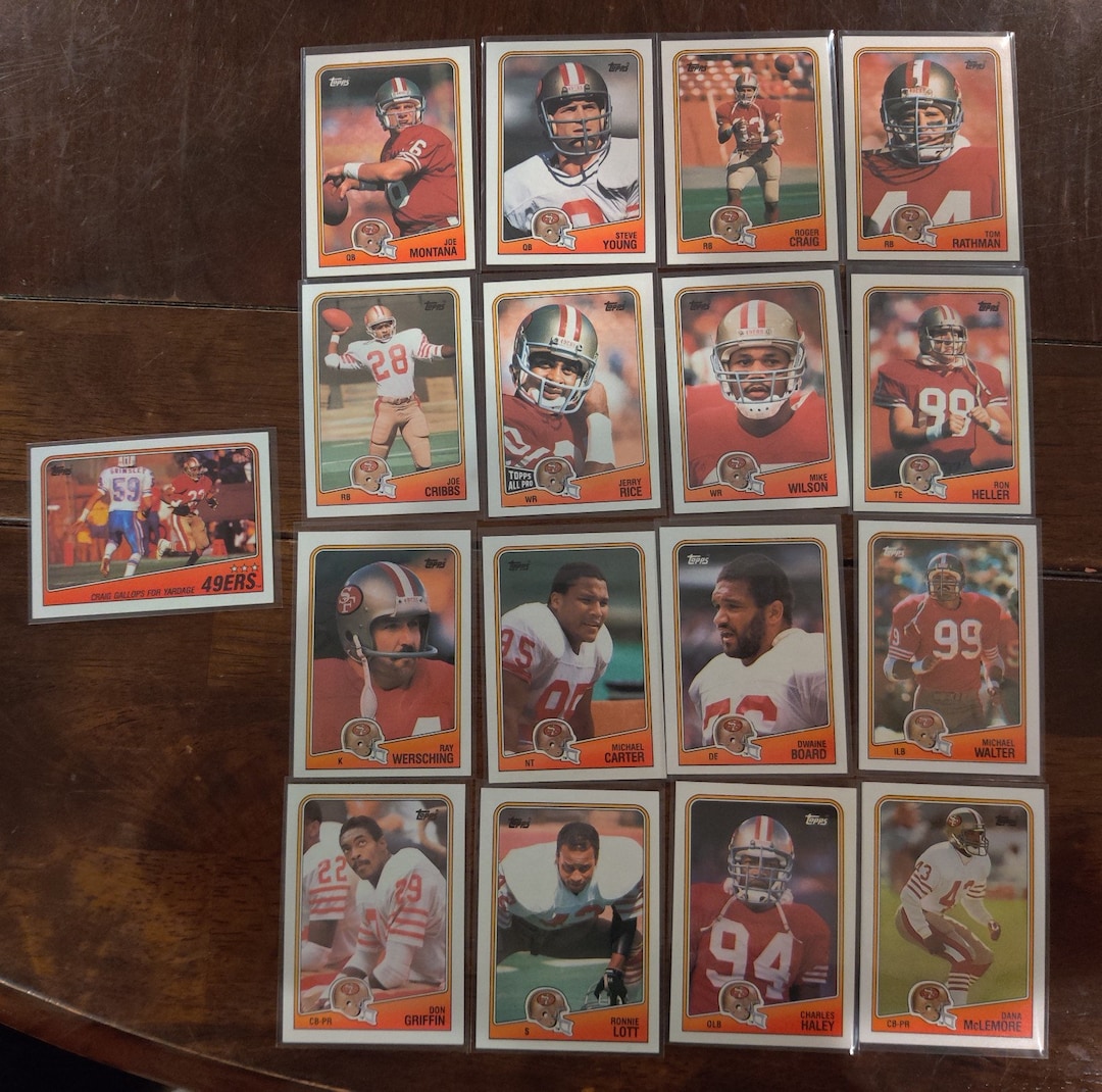 1988 Topps 49ers Team Set montana Rice Young Lott Craig - Etsy