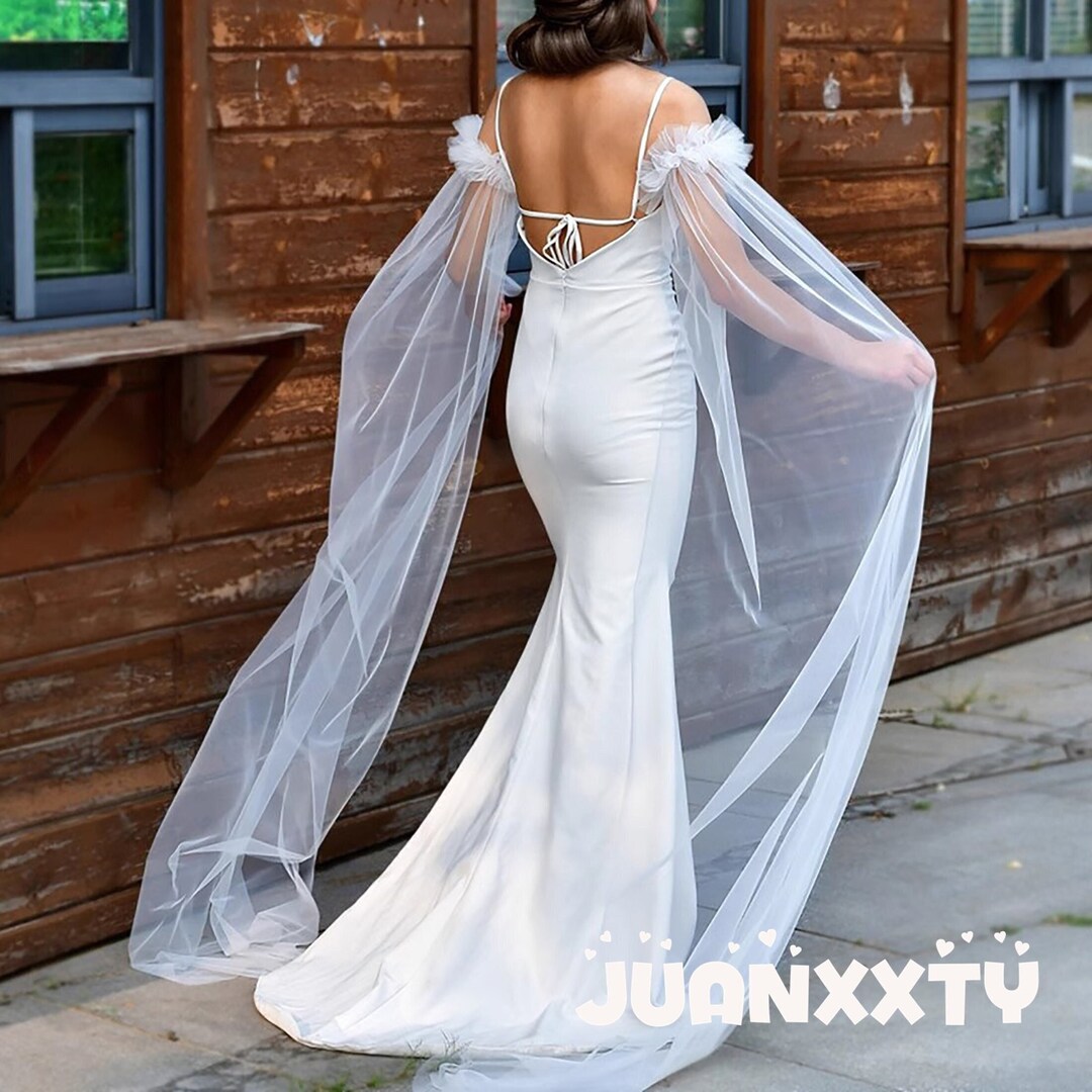 Plain Tulle Bicep Wings New Design Sleeves Veil Removable - Etsy