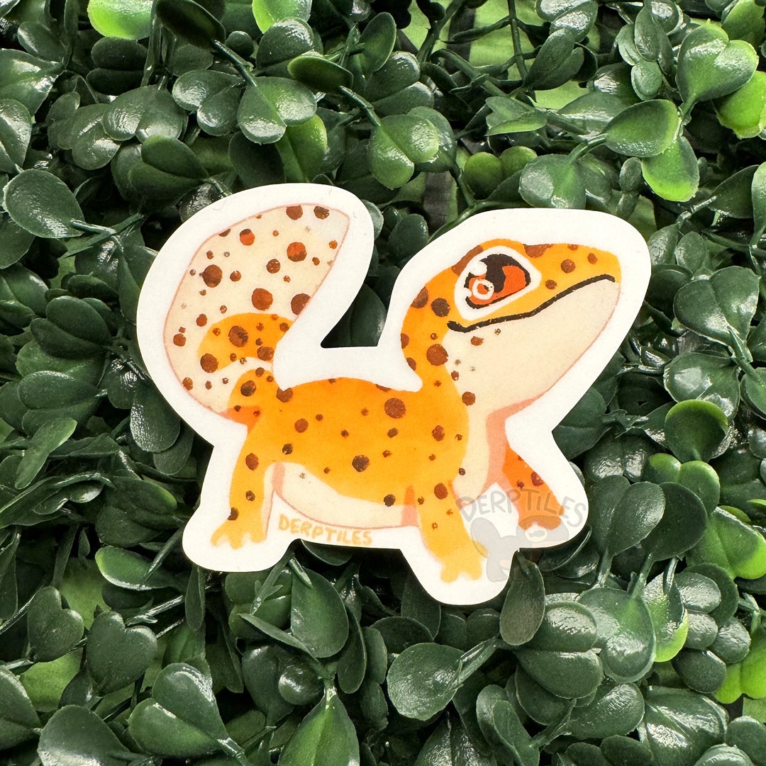 Leopard Gecko Matte-laminated Sticker for Laptops, Water Bottles ...