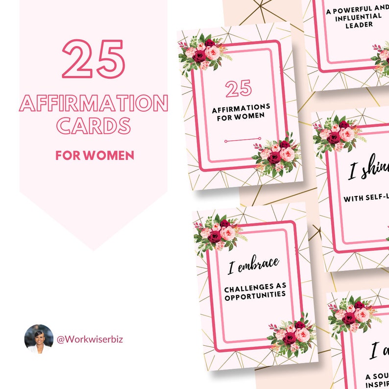 Editable Self Care Card Deck 25 Women Affirmation Cards - Etsy