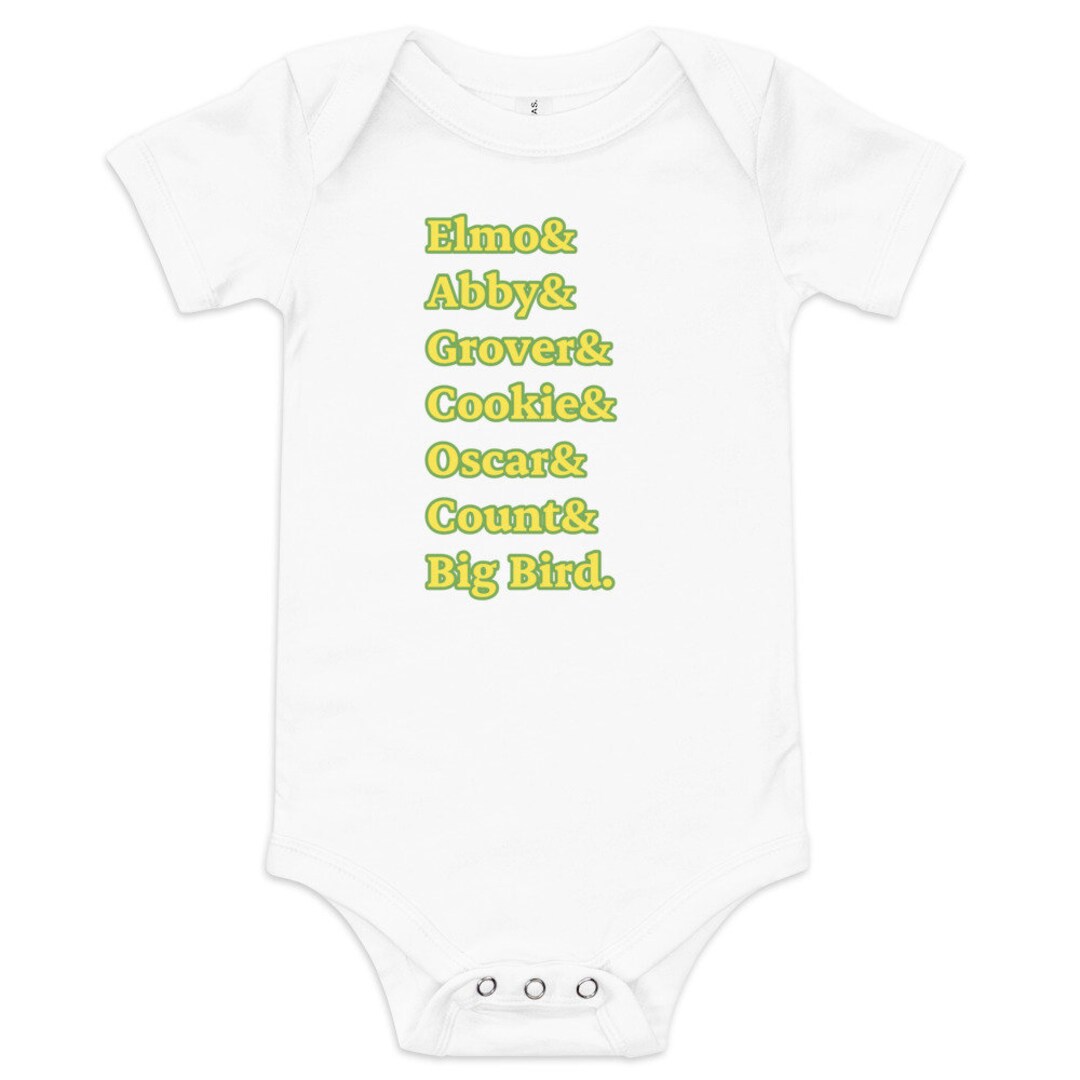 Baby Onesie With Sesame Street Friends Elmo, Abby, Grover, Cookie ...