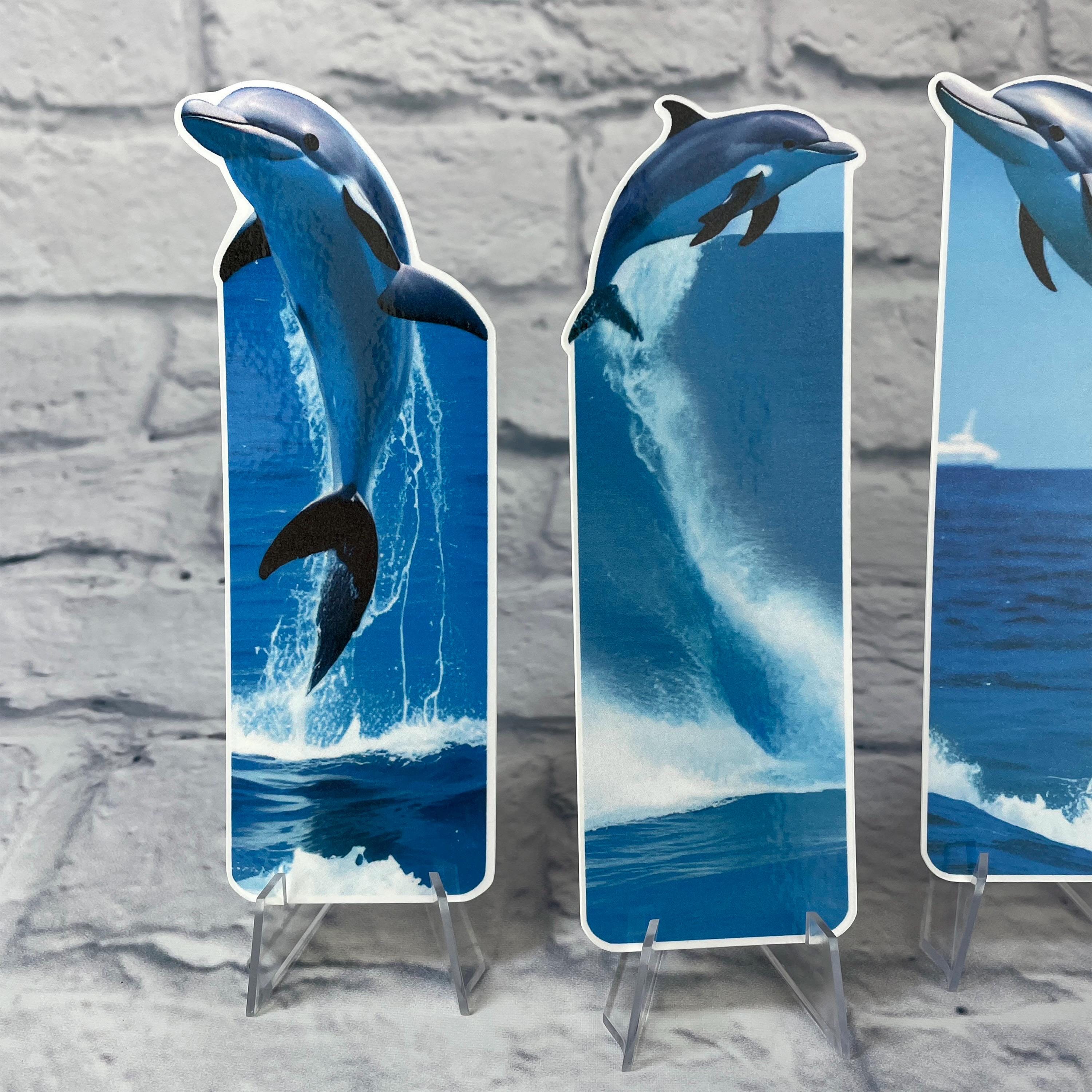 Dolphin Bookmarks | Set of 4 | Laminated Die Cut Bookmarks | Animal ...