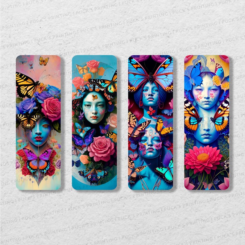Floral Butterflies Printable Bookmark Set Butterfly Bookmark Instant ...