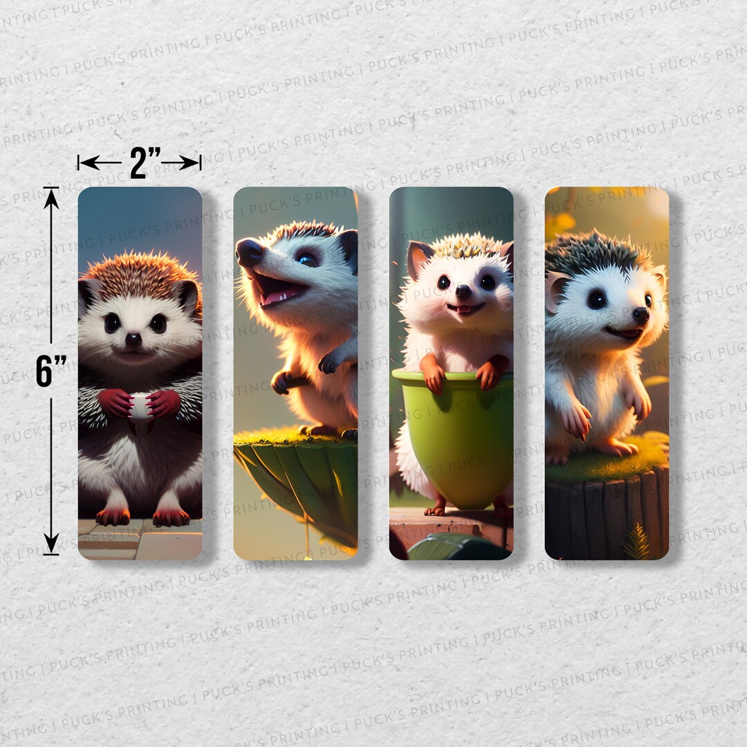 Happy Hedgehogs Printable Bookmark Set of 4 Printable Bookmarks Instant ...