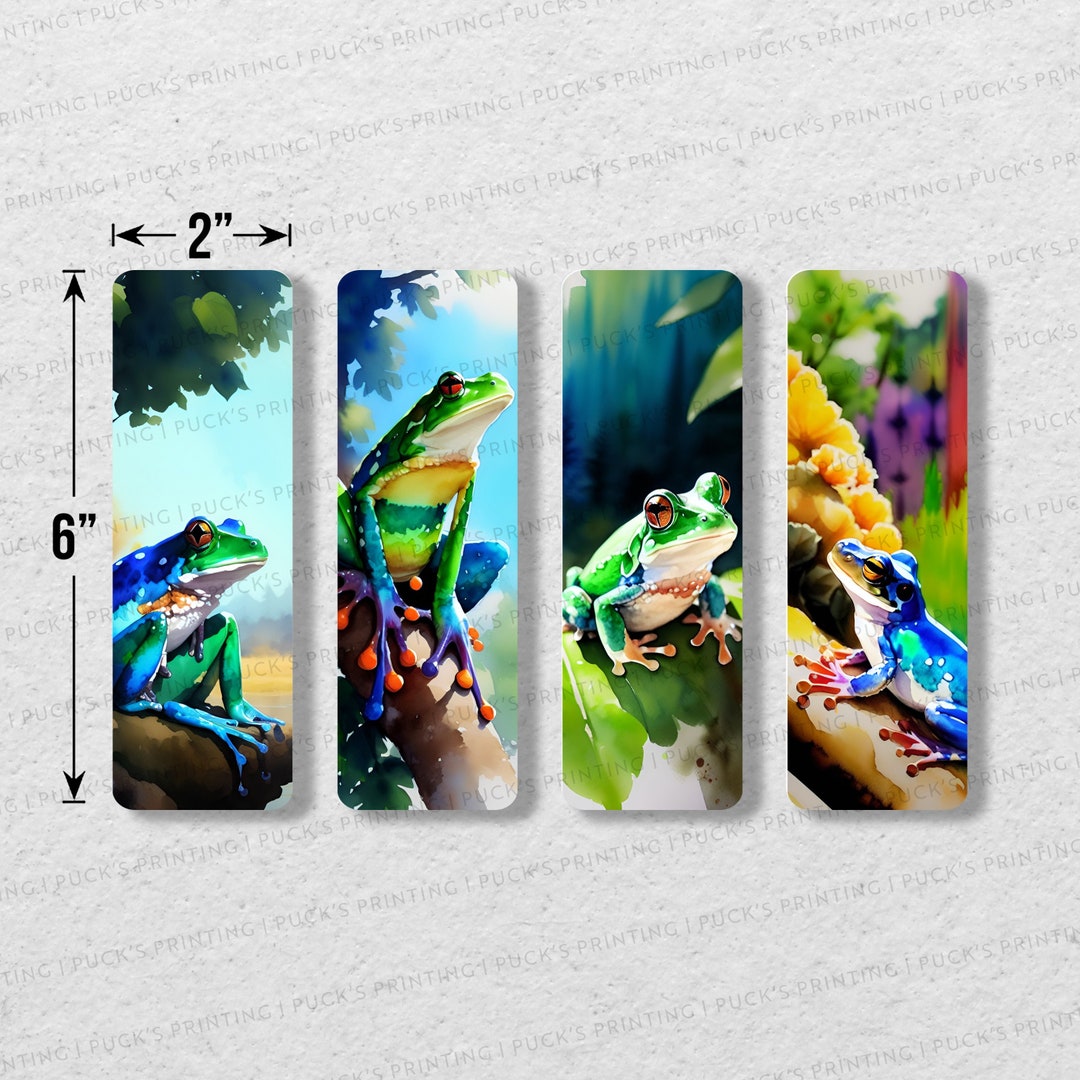 Watercolor Frogs Printable Bookmark Set of 4 | Printable Bookmarks ...