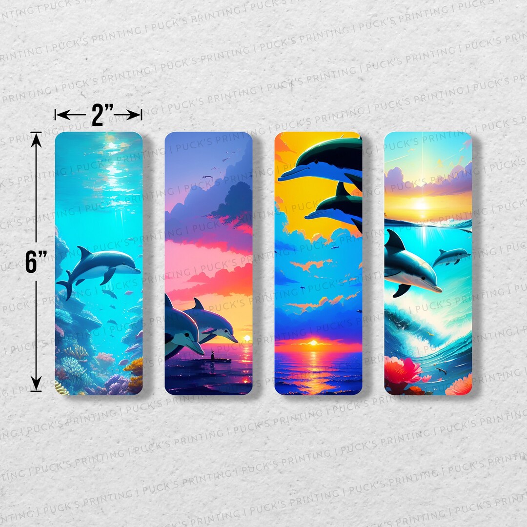 Anime Dolphins Printable Bookmark Set of 4 Printable Bookmarks Instant ...