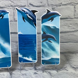 Dolphin Bookmarks | Set of 4 | Laminated Die Cut Bookmarks | Animal ...