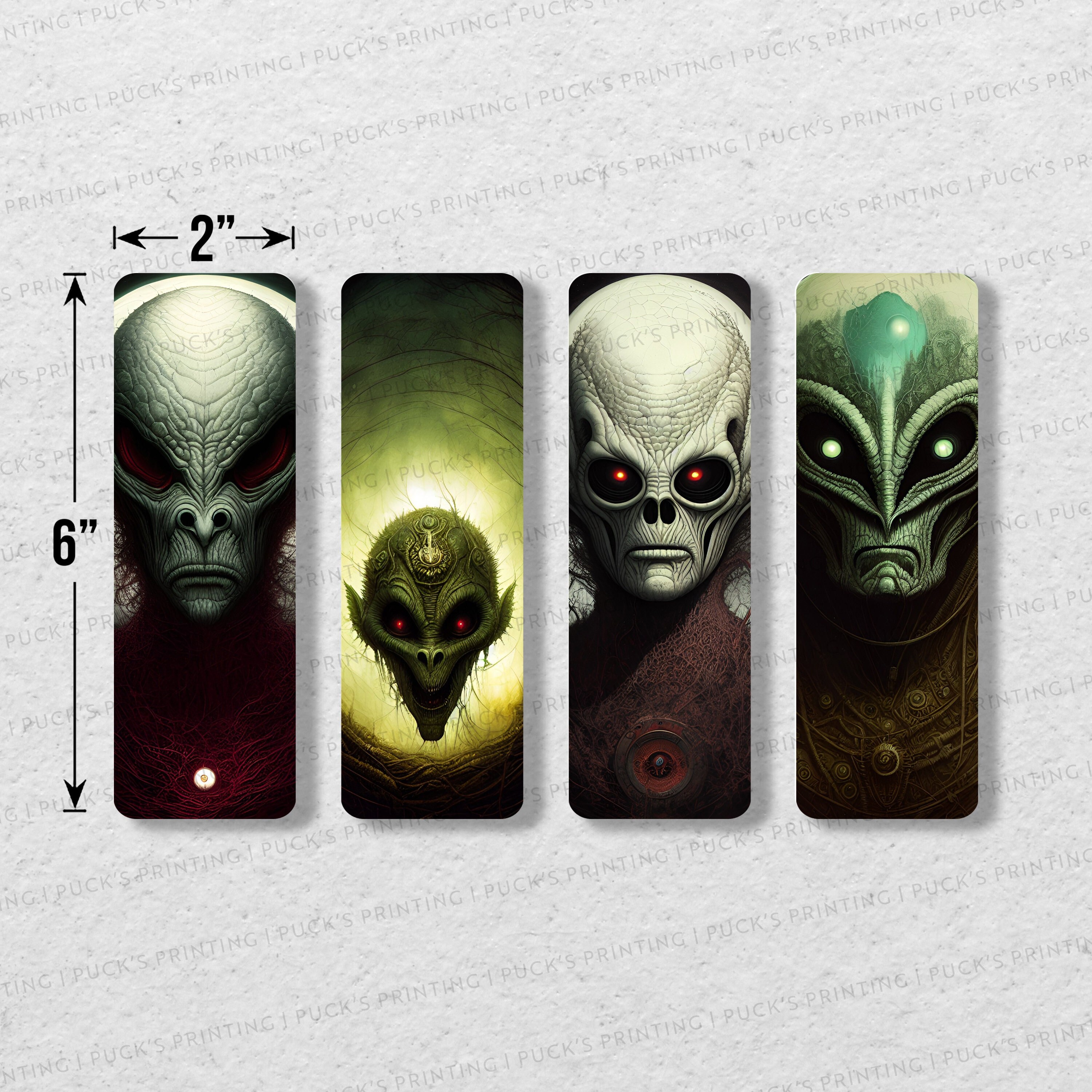 Horror Aliens Printable Bookmark Set of 4 Printable - Etsy Australia