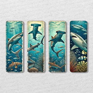 Watercolor Sharks Printable Bookmark Set | Printable Bookmarks ...