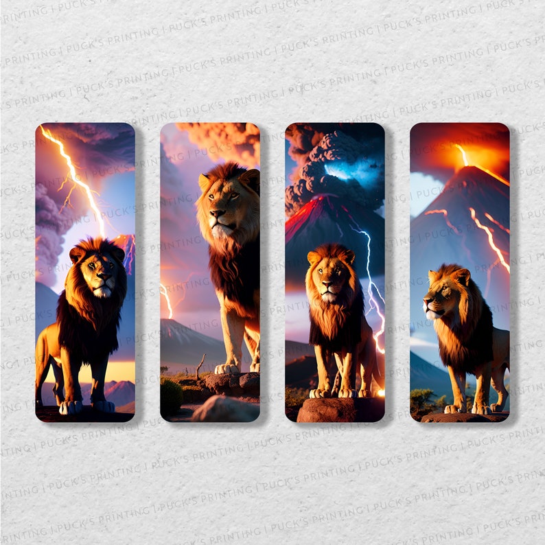 Lions & Volcanoes Printable Bookmark Set Butterfly Bookmark Instant ...