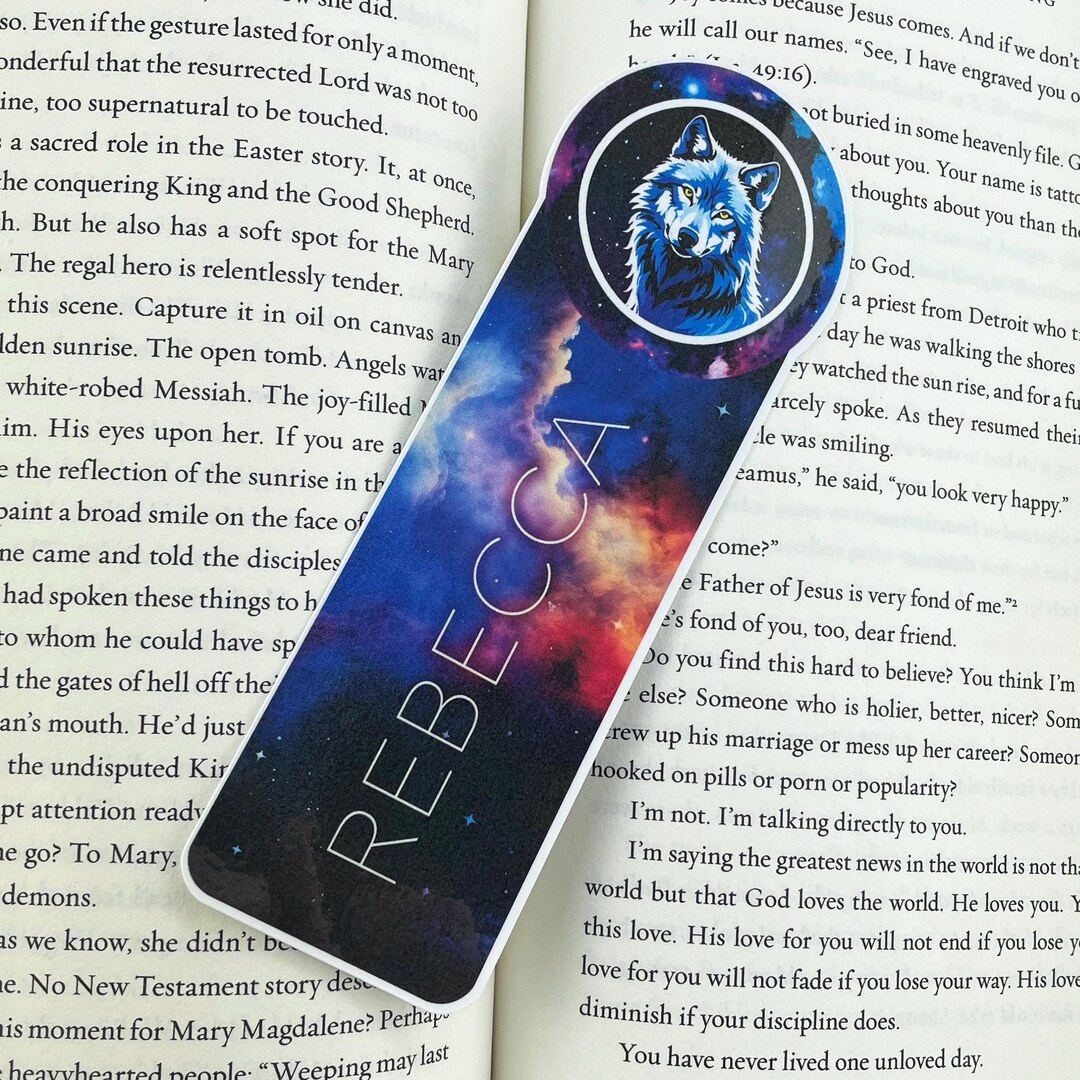 Personalized Wolf Bookmark | Custom Laminated Die Cut Bookmark ...