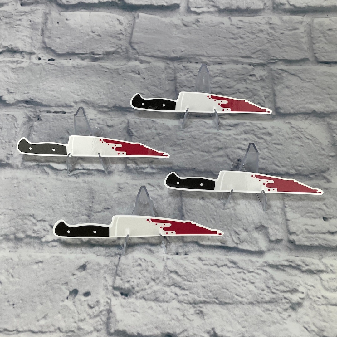 Bloody Knife Bookmarks Set of 4 Laminated Die Cut Bookmarks Horror ...