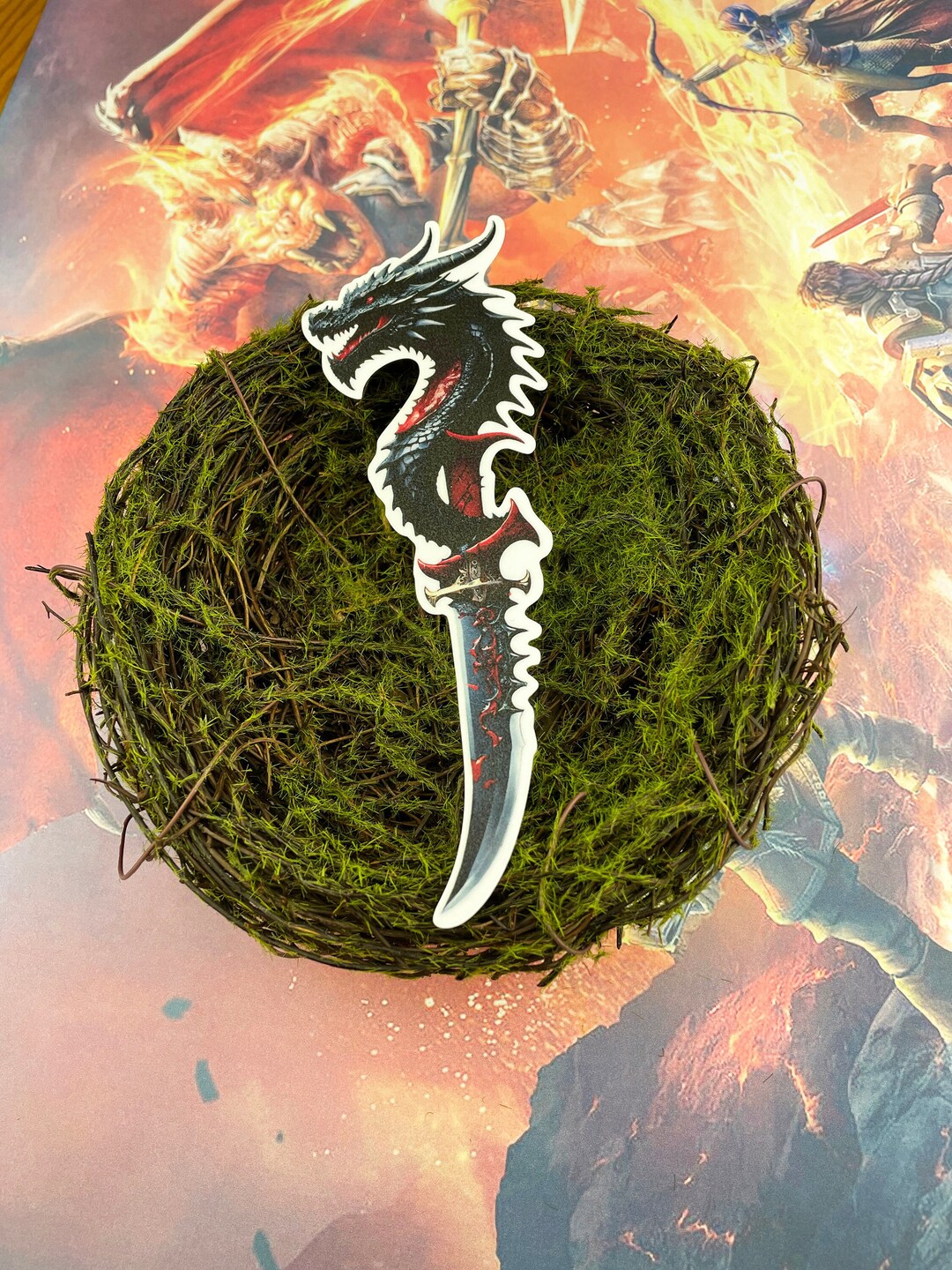 Black Dragon Dagger Bookmark Laminated Die Cut Bookmarks Fantasy ...