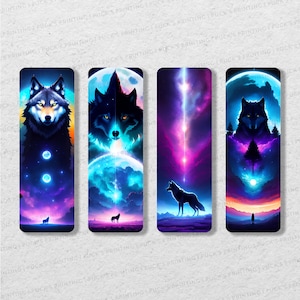 Majestic Anime Style Wolf Printable Bookmark Set Printable Bookmarks ...