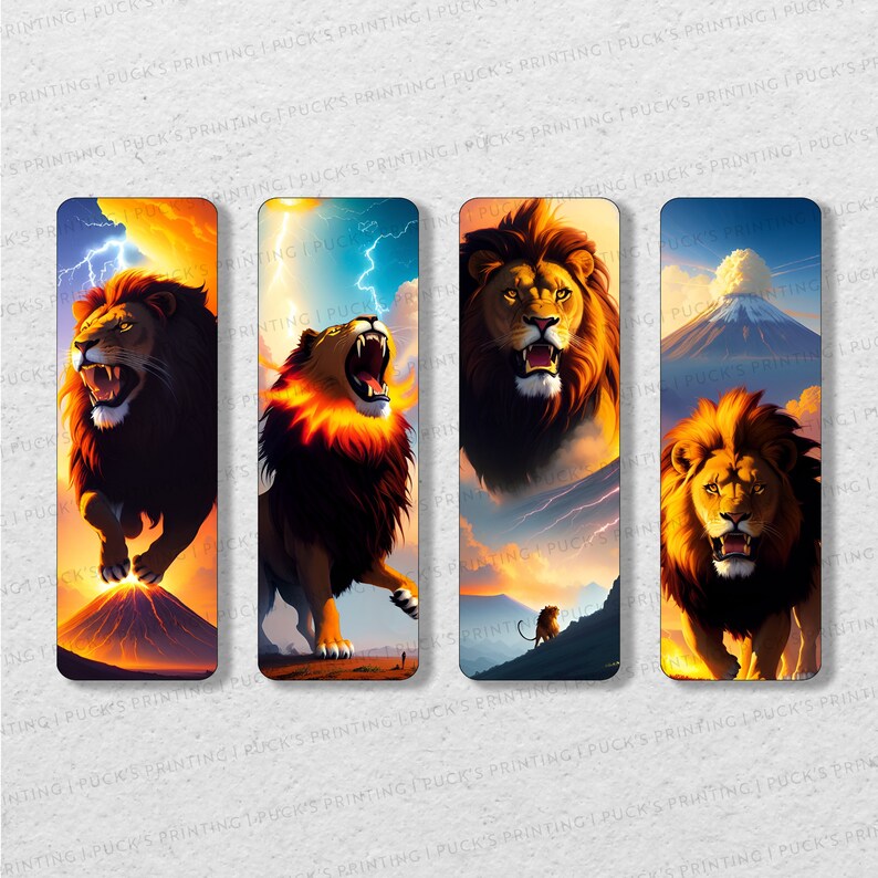 Majestic Lions Printable Bookmark Set Butterfly Bookmark - Etsy