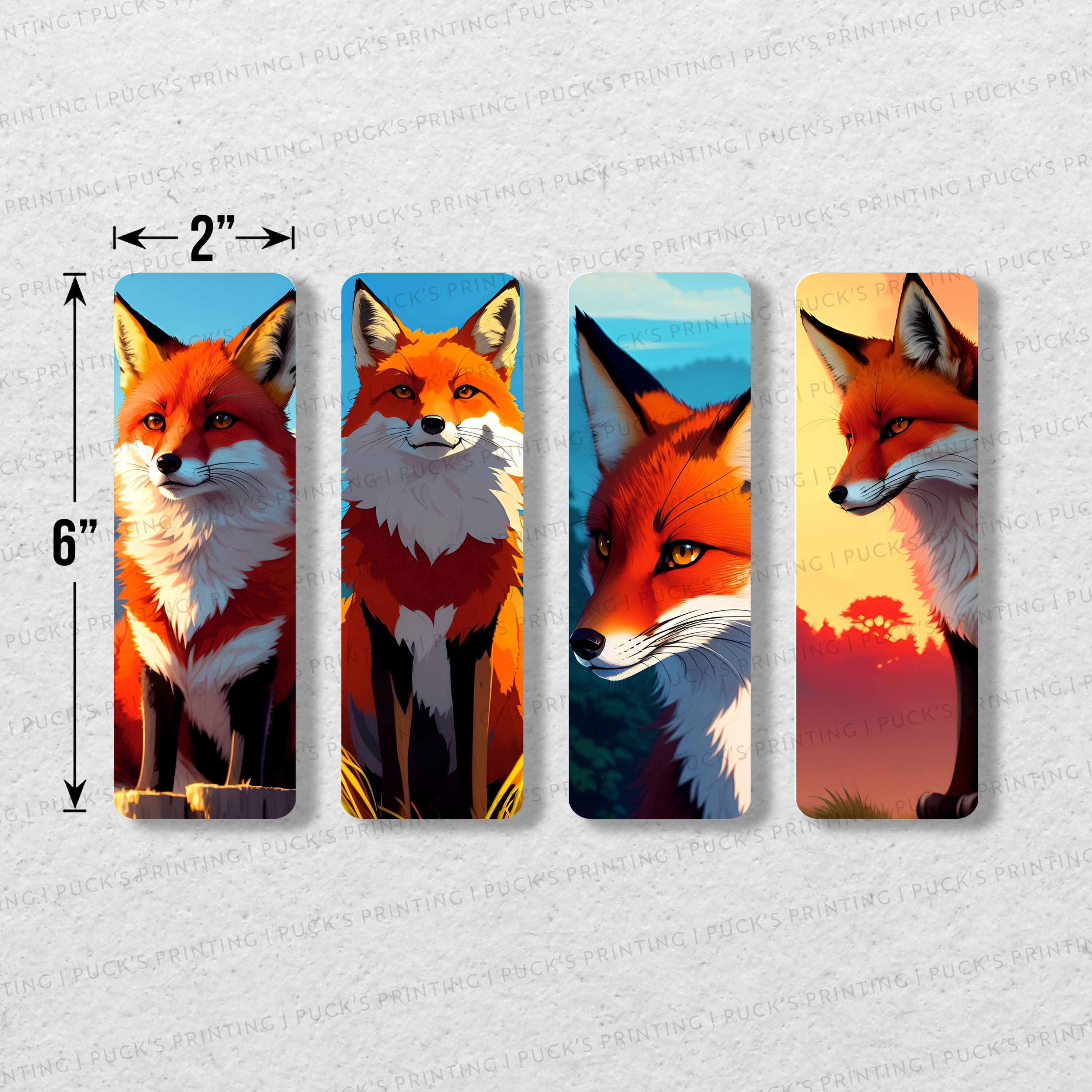 Anime Foxes Printable Bookmark Set of 4 Printable Bookmarks Instant ...