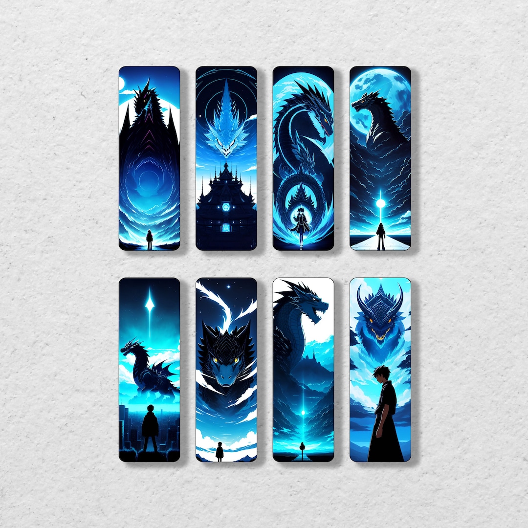 Anime-style Dragon Printable Bookmark Set | Printable Bookmarks ...
