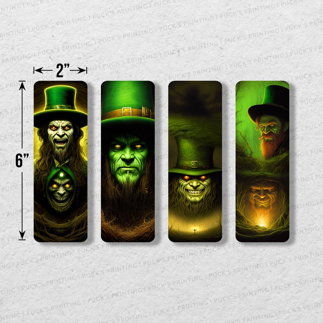 Horror Scary Leprechauns Printable Bookmark Set of 4 - Etsy