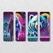 Cyberpunk Bear Printable Bookmark Set | Printable Synthwave Bookmarks ...