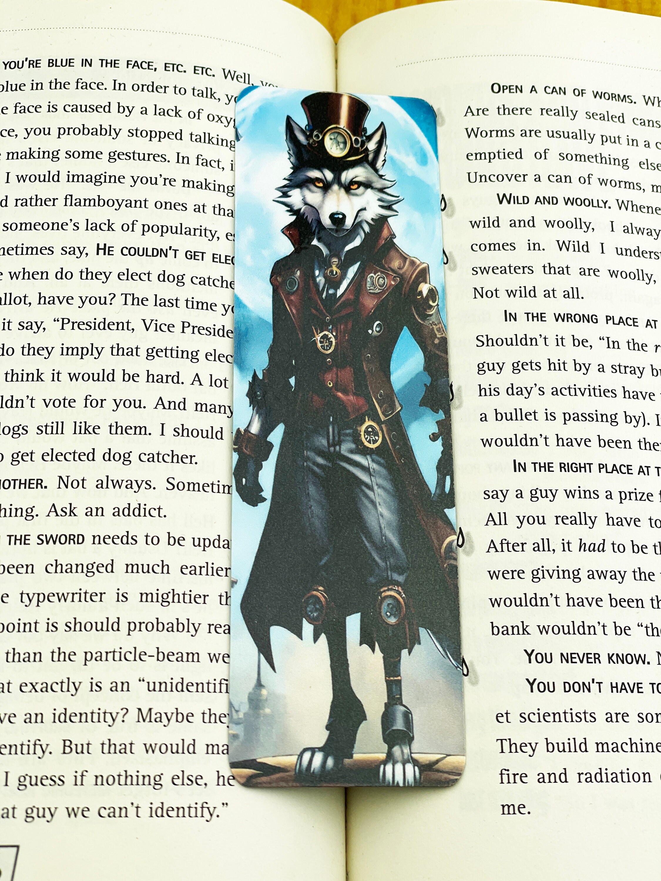 Steampunk Wolf Bookmarks Laminated Die Cut Bookmarks Fantasy Bookmark ...