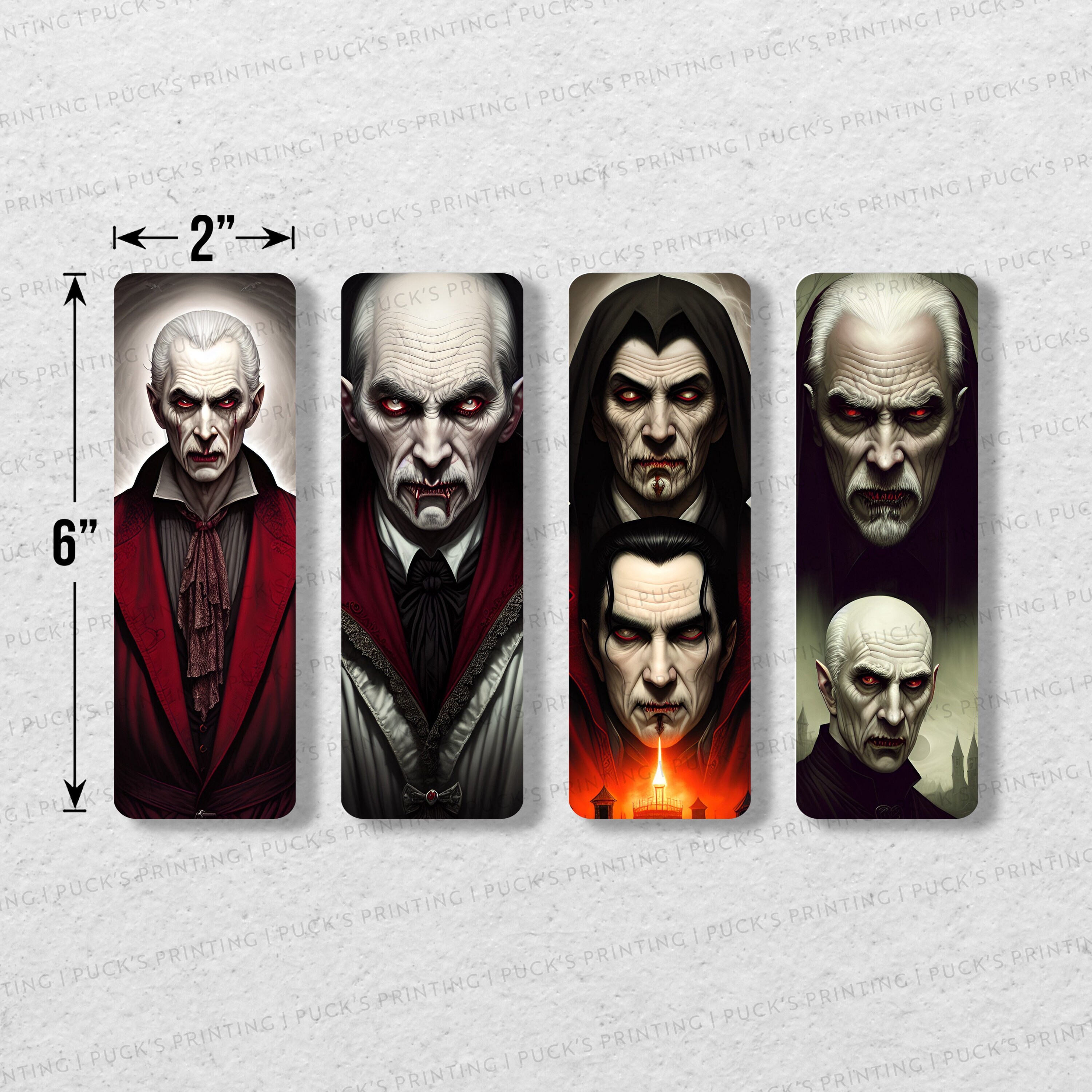 Vampire Printable Bookmark Set of 4 Printable Bookmarks Instant ...