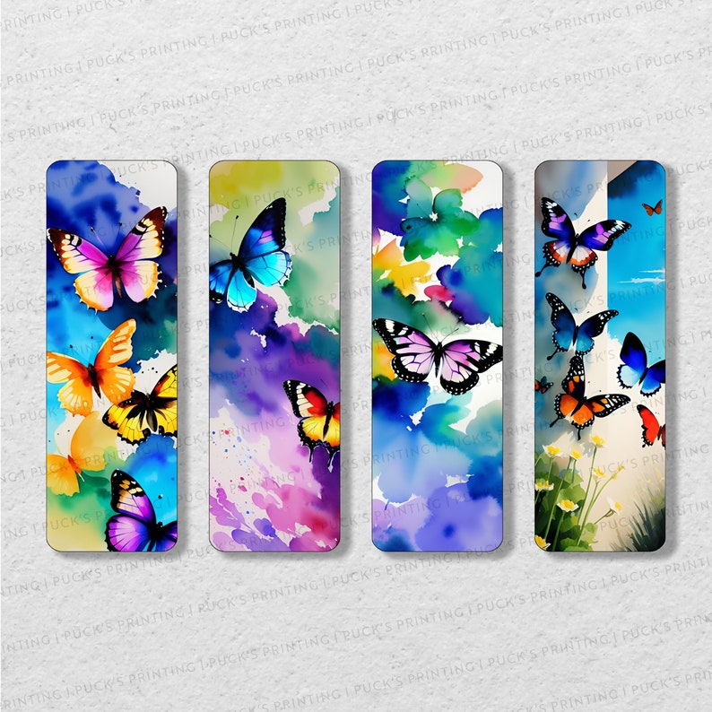 Watercolor Butterflies Printable Bookmark Set Butterfly - Etsy