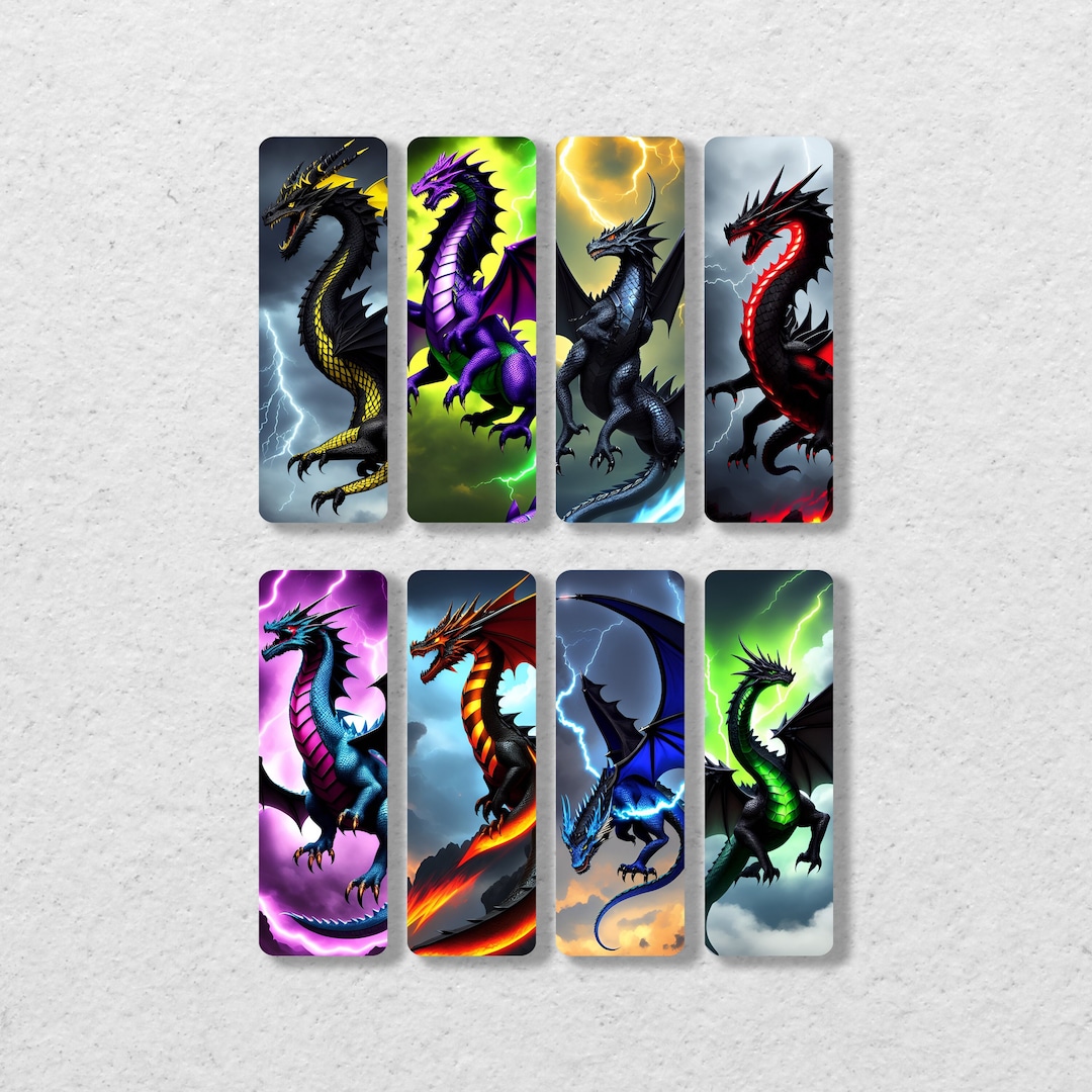 Majestic Dragon Printable Bookmark Set | Printable Bookmarks | Instant ...