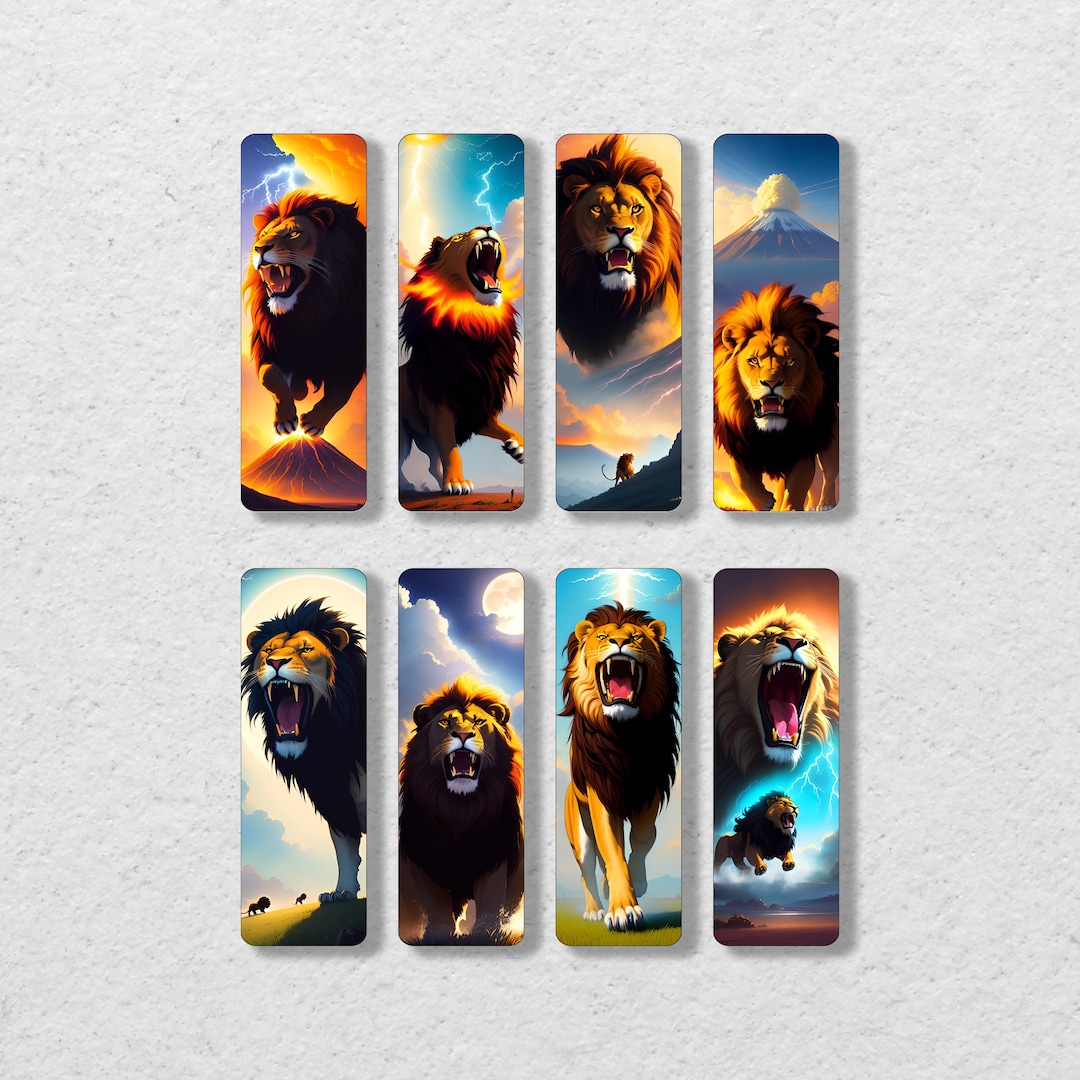 Majestic Lions Printable Bookmark Set | Butterfly Bookmark | Instant ...