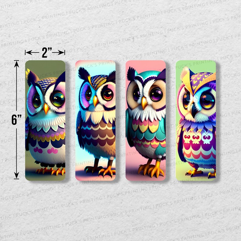 Kawaii Owls Printable Bookmark Set of 4 Printable Bookmarks Instant ...