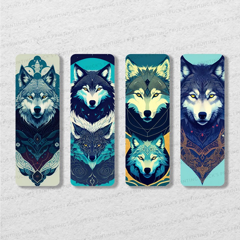 Beautiful Wolf Printable Bookmark Set Printable Bookmarks Instant ...