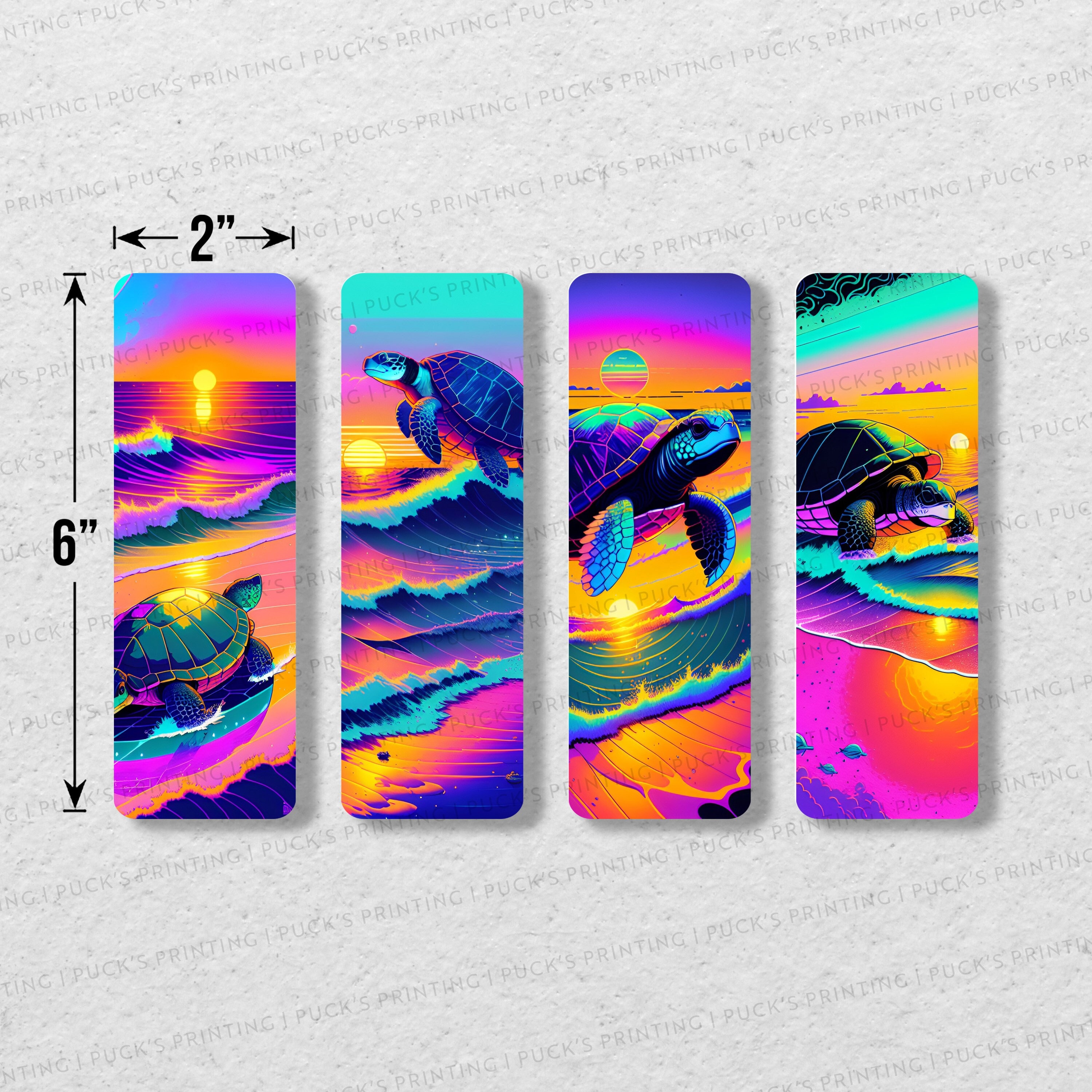 Vaporwave Turtles Printable Bookmark Set of 4 Printable Bookmarks ...