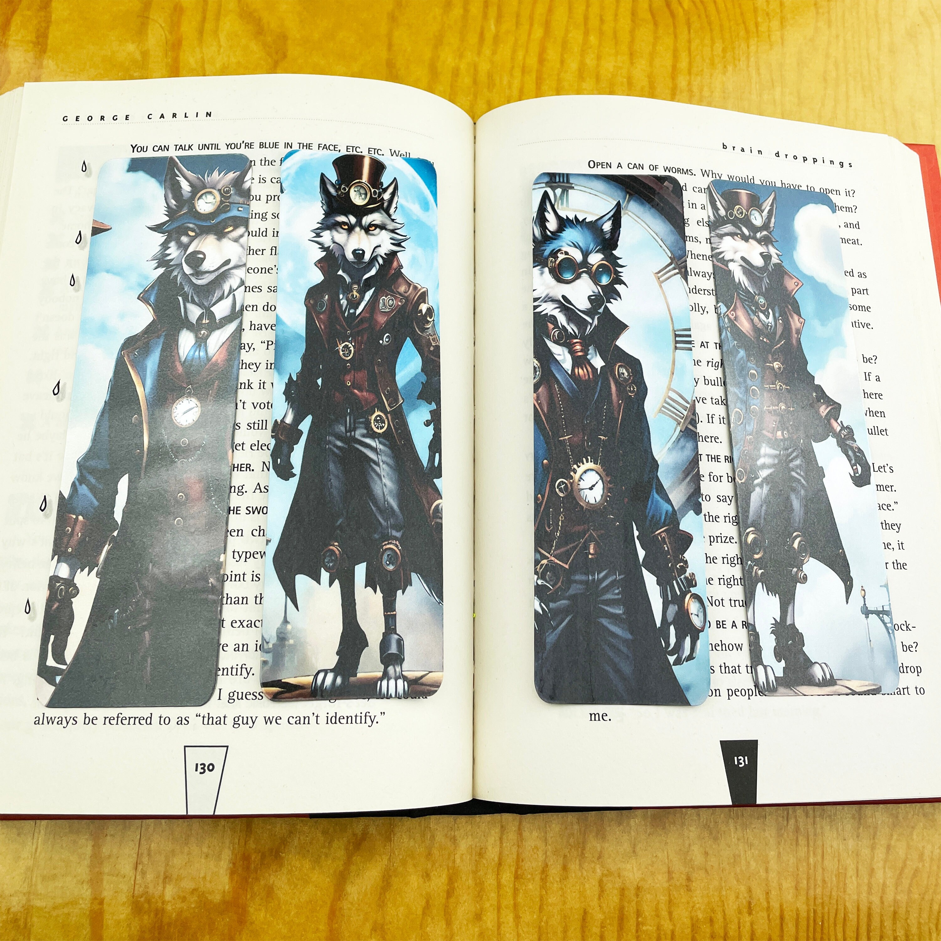Steampunk Wolf Bookmarks Laminated Die Cut Bookmarks Fantasy Bookmark ...
