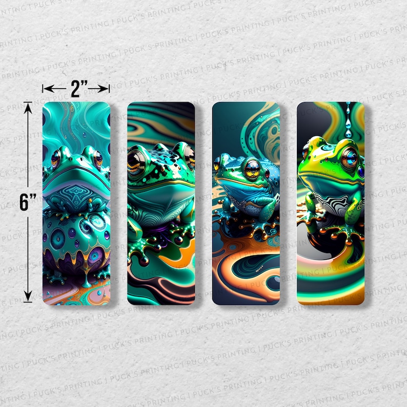 Trippy Frogs Printable Bookmark Set of 4 Printable Bookmarks - Etsy