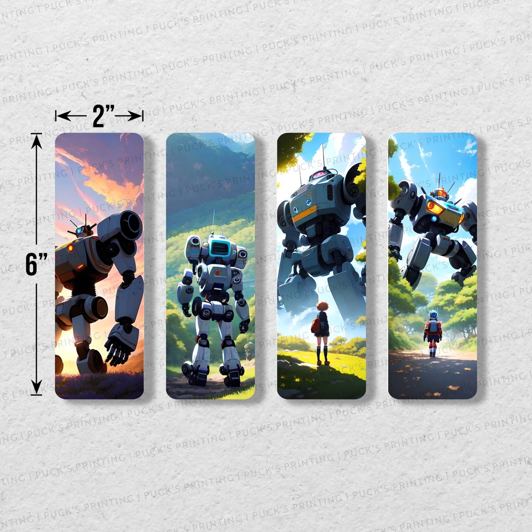 Bright Anime Robot Printable Bookmark Set of 4 | Instant Download ...