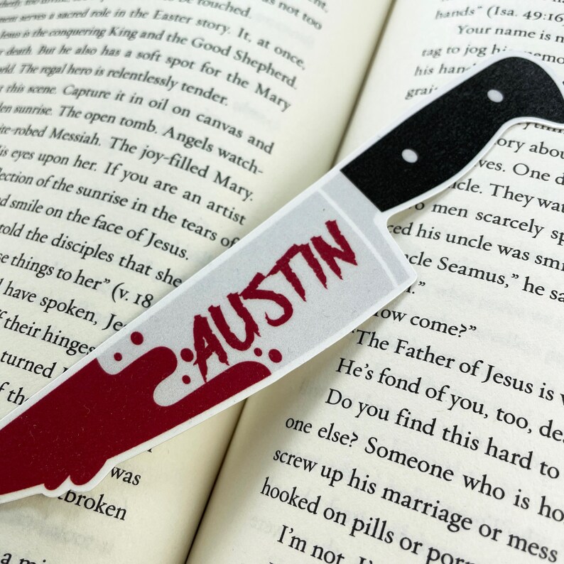 Personalized Knife Bookmark | Custom Laminated Die Cut Bookmark ...