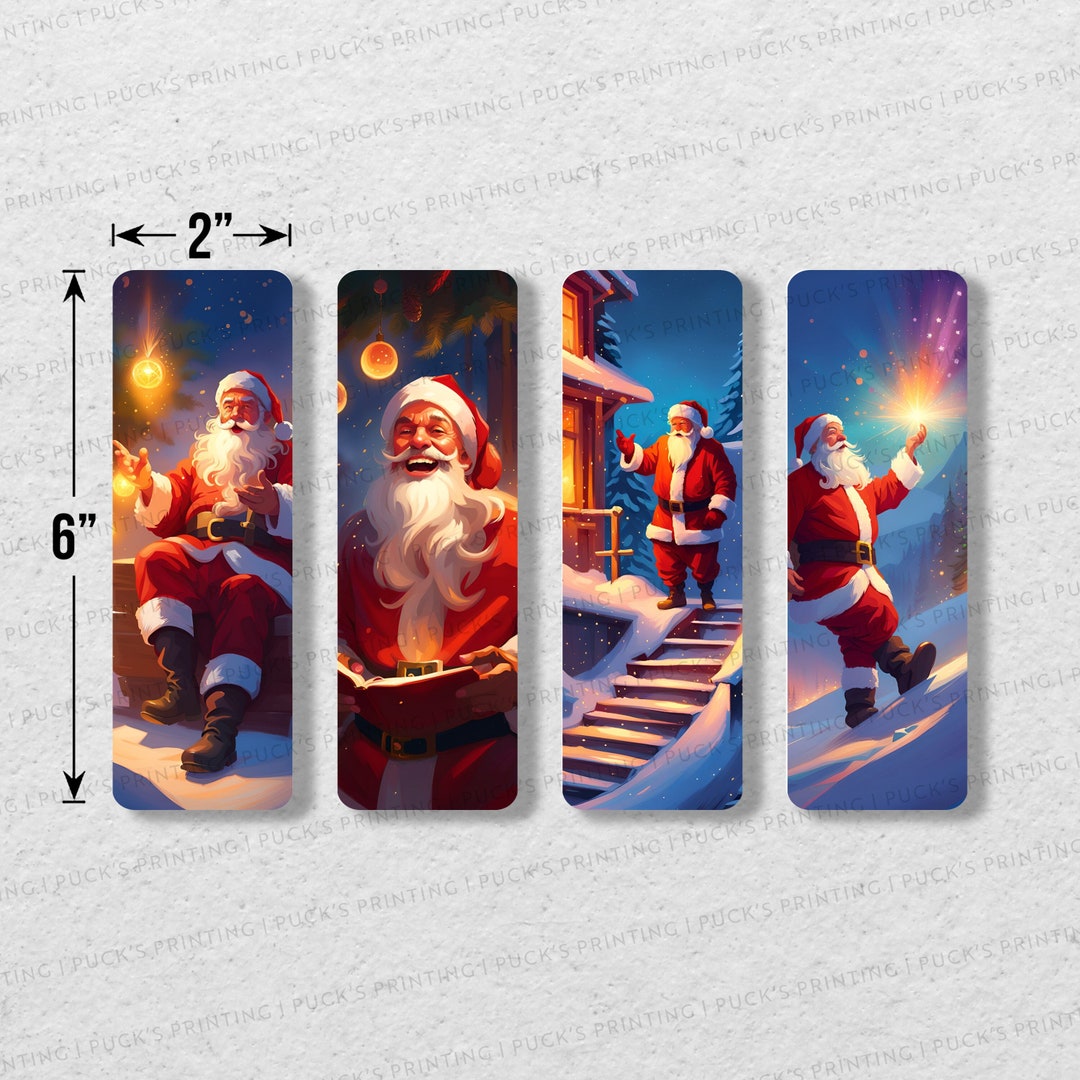 Traditional Santa Claus Printable Bookmark Set of 4 | Printable ...