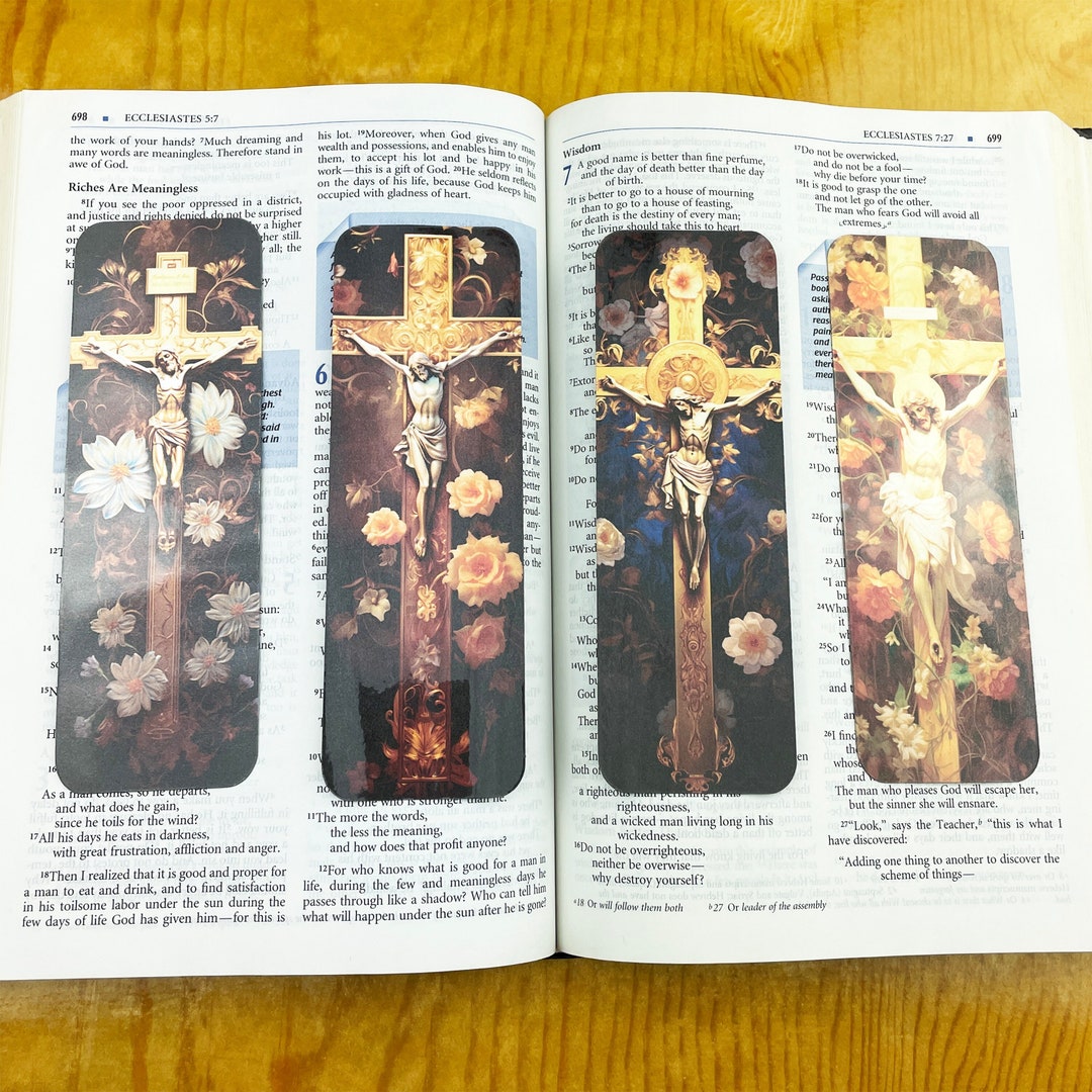 Catholic Crucifix Bookmarks | Laminated Die Cut Bookmarks | Jesus ...
