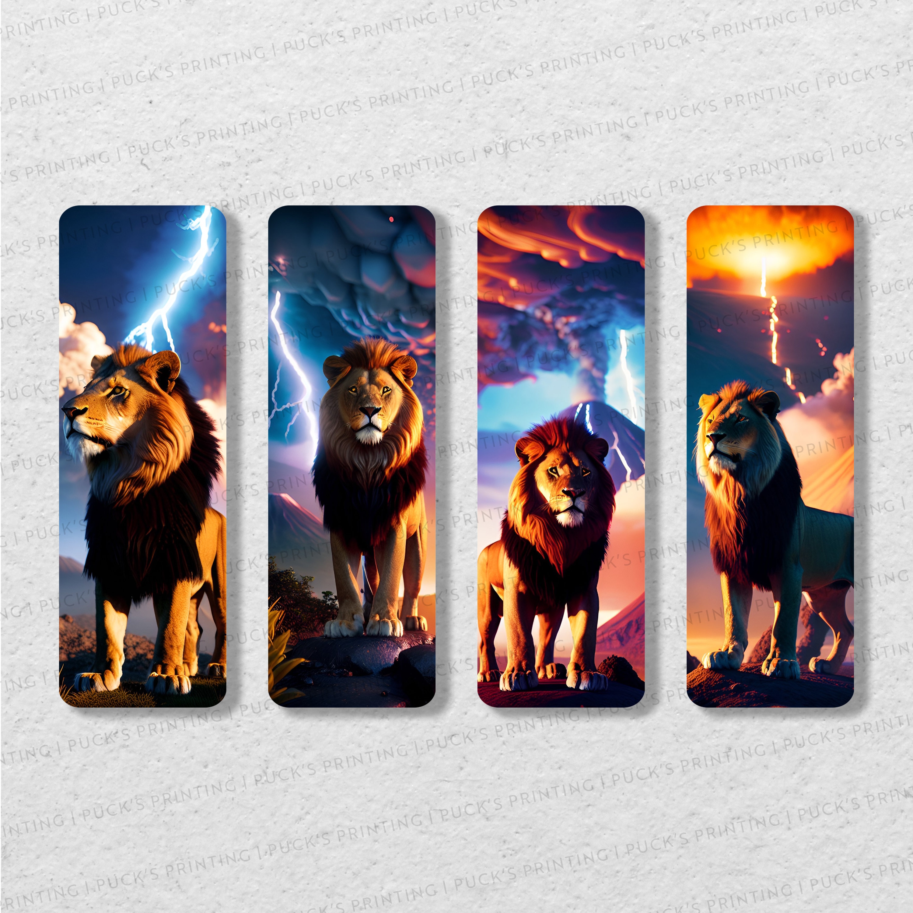 Lions & Volcanoes Printable Bookmark Set Butterfly Bookmark Instant ...
