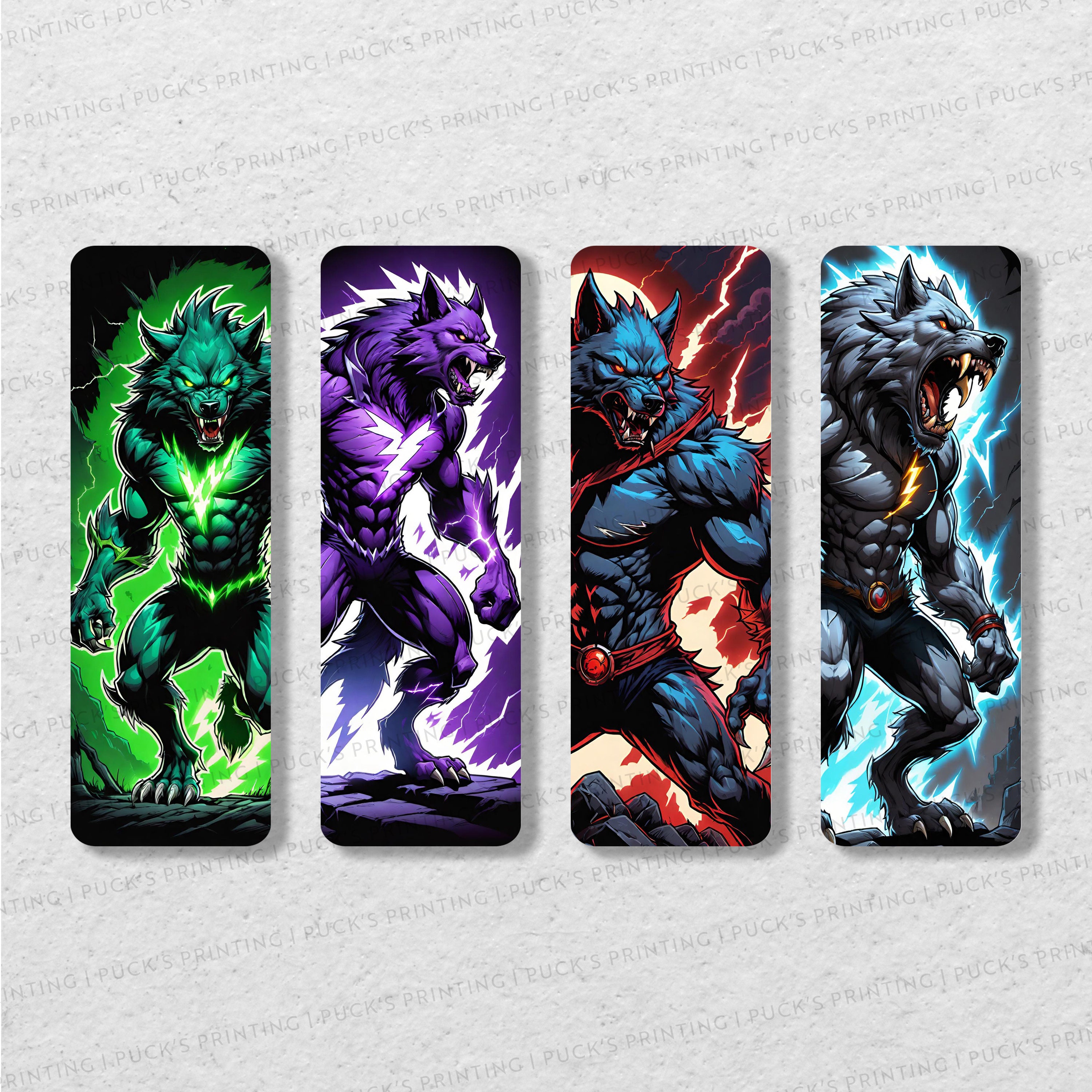 Comic Book Style Werewolf Printable Bookmark Set Printable Bookmarks ...