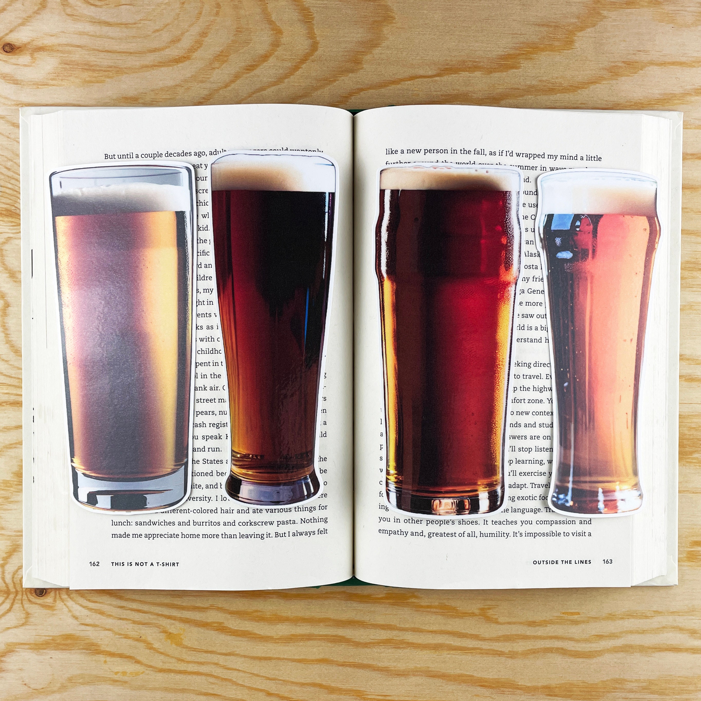 Set of 4 Beer Glass Bookmarks | Laminated Die Cut Bookmarks | Beer ...