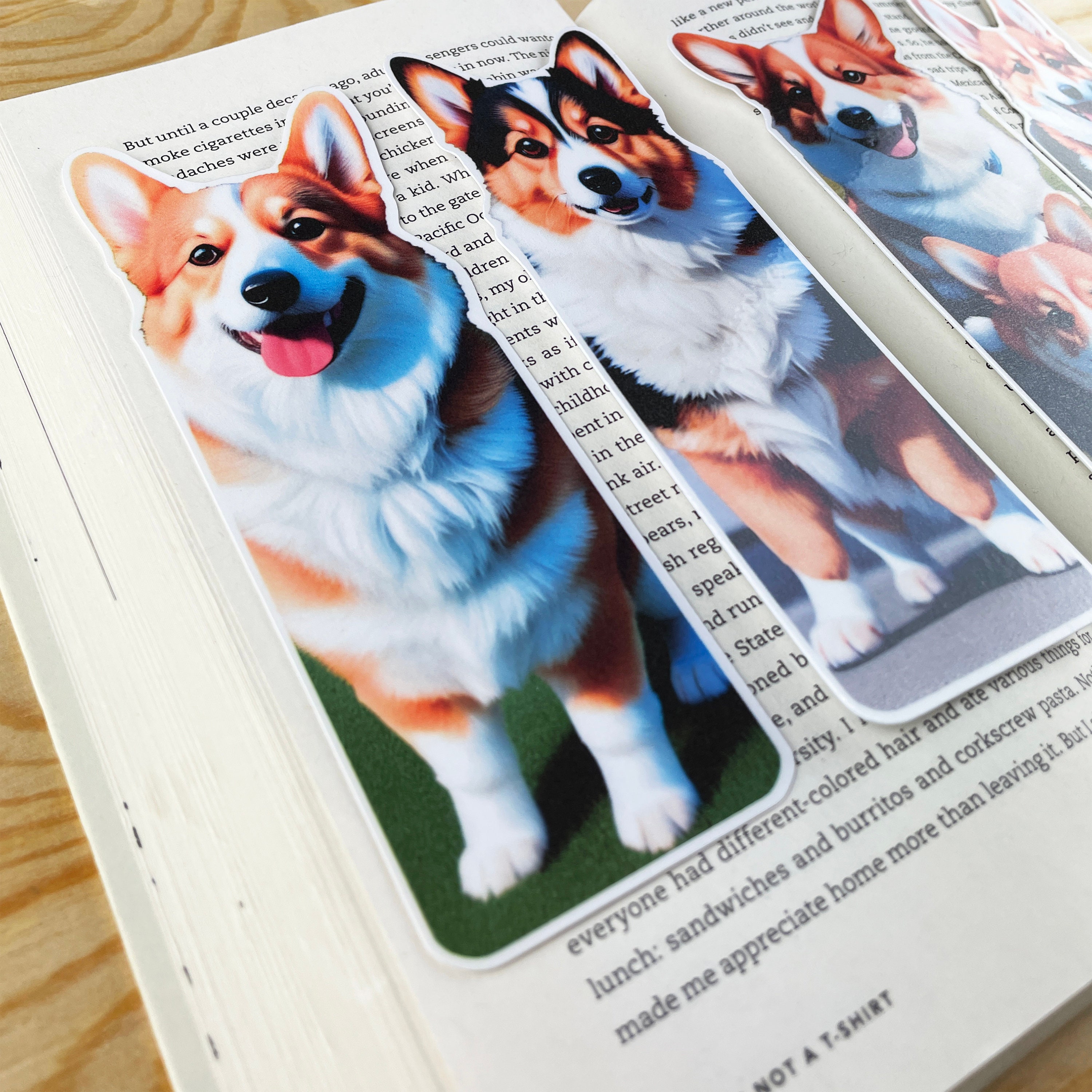 Set of 4 Cute Corgi Bookmarks Laminated Die Cut Bookmarks - Etsy