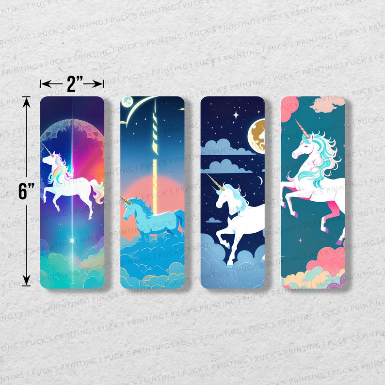 Vintage Unicorns Printable Bookmark Set of 4 Printable - Etsy