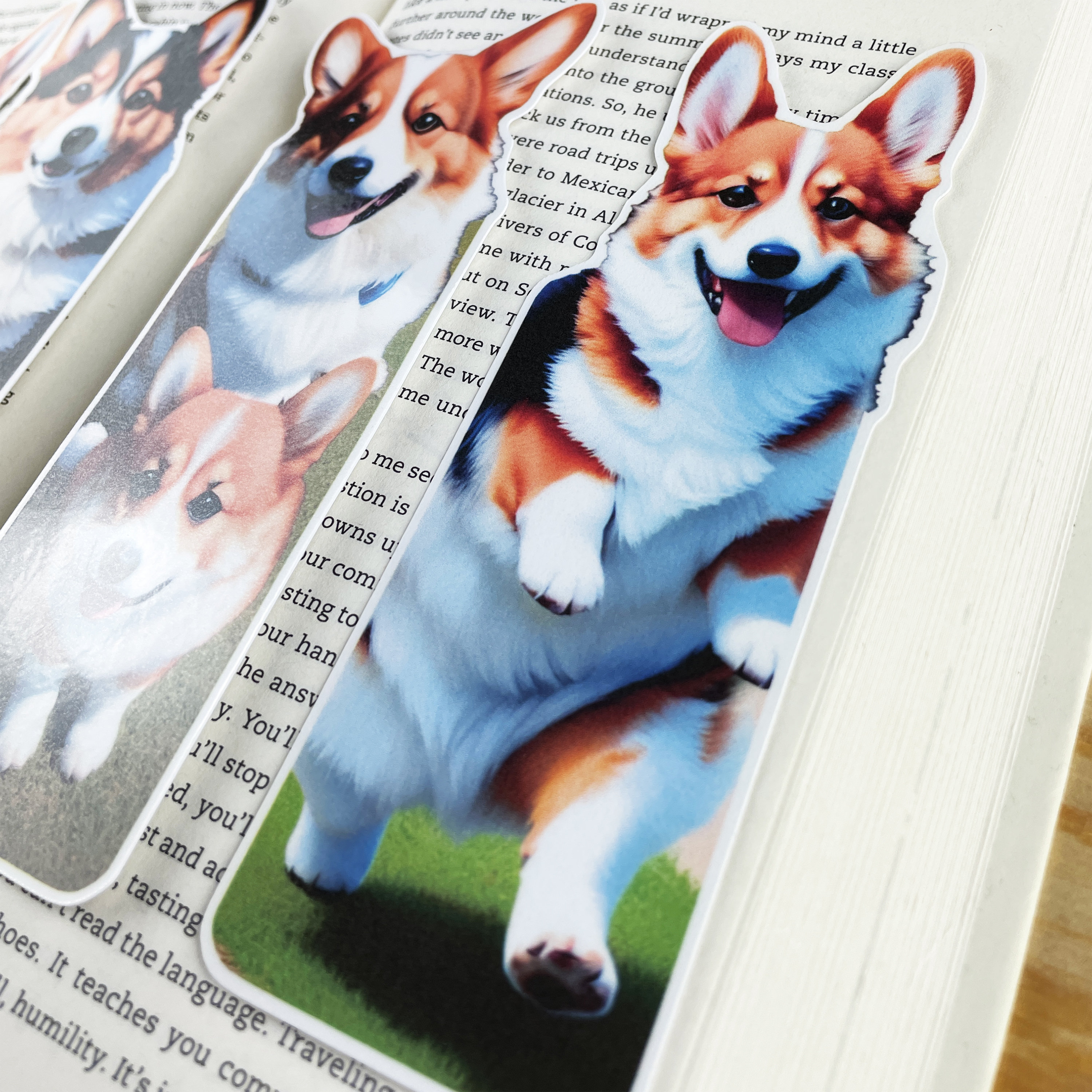 Set of 4 Cute Corgi Bookmarks Laminated Die Cut Bookmarks - Etsy