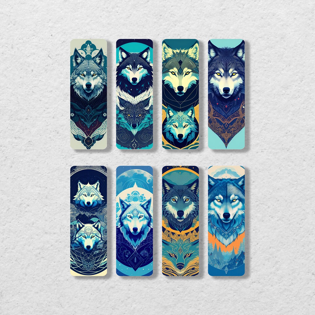 Beautiful Wolf Printable Bookmark Set Printable Bookmarks Instant ...
