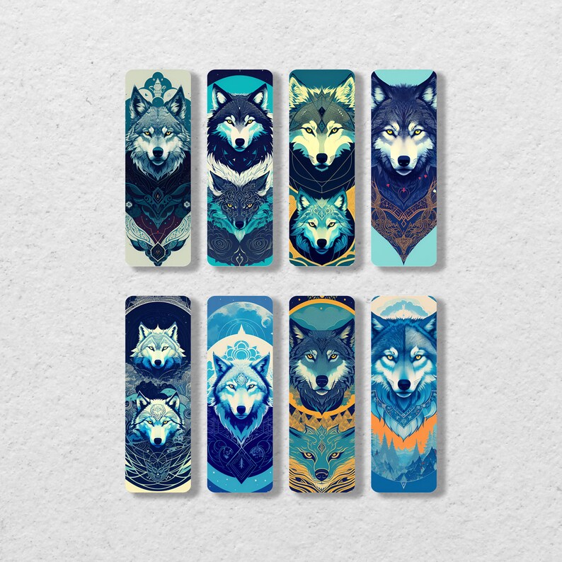 Beautiful Wolf Printable Bookmark Set Printable Bookmarks Instant ...