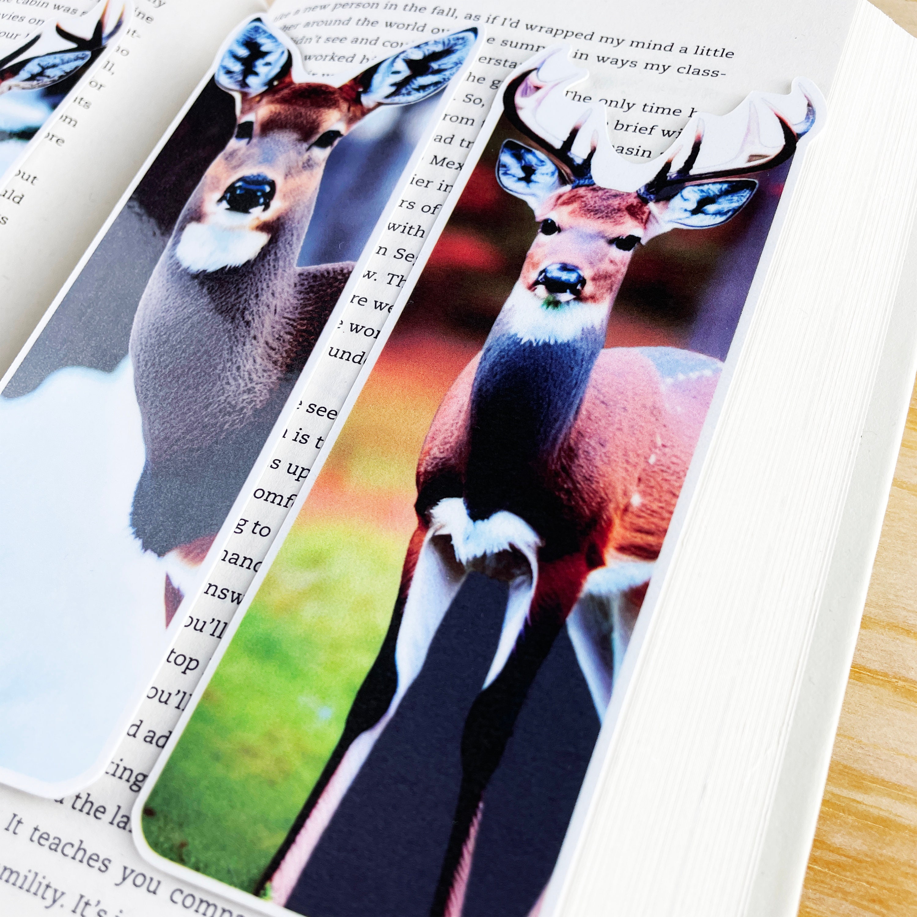 Set of 4 Deer Bookmarks Laminated Die Cut Bookmarks Cute - Etsy UK