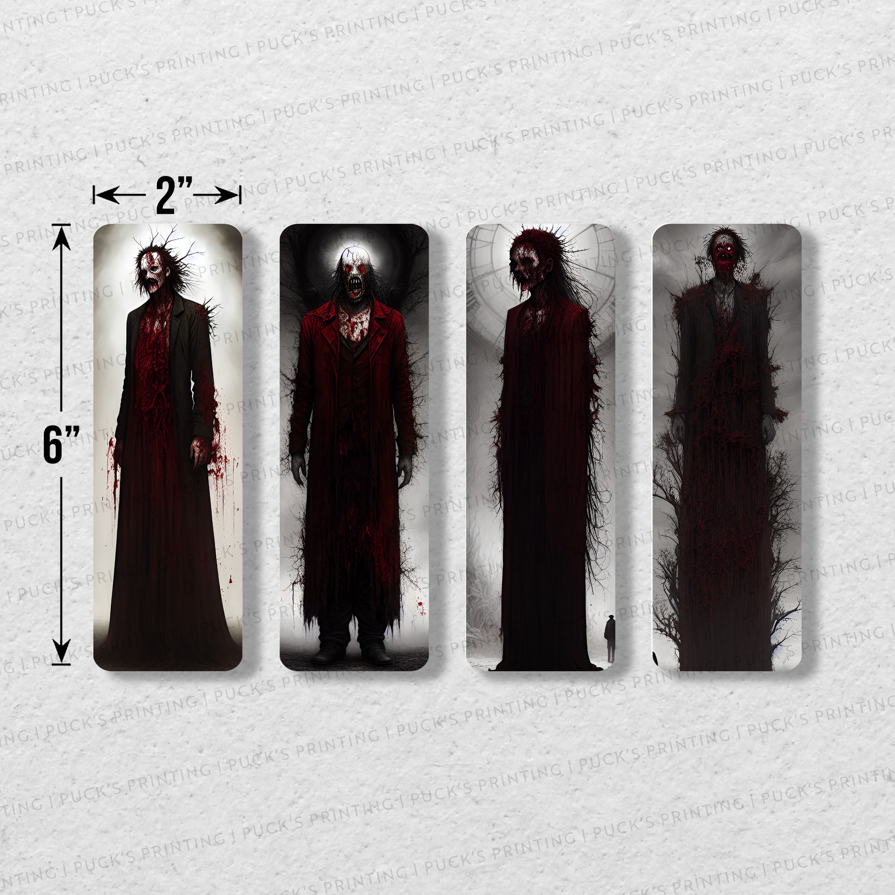Scary Zombie Printable Bookmark Set of 4 | Printable Bookmarks ...