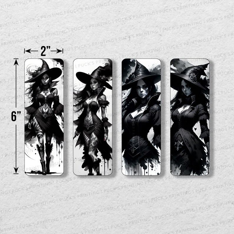 Tattooed Witch Printable Bookmark Set of 4 Printable Bookmarks Instant ...