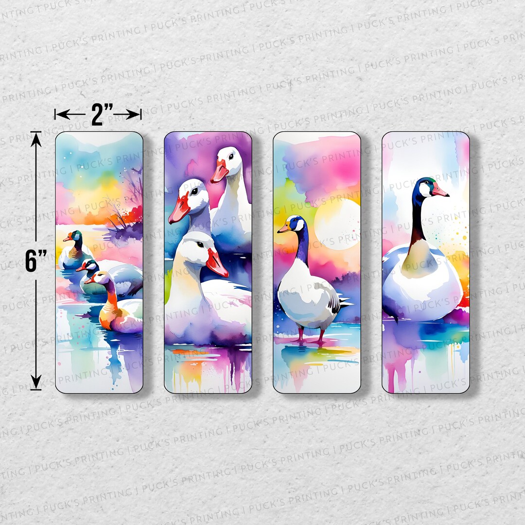 Watercolor Ducks Printable Bookmark Set of 4 | Printable Bookmarks ...