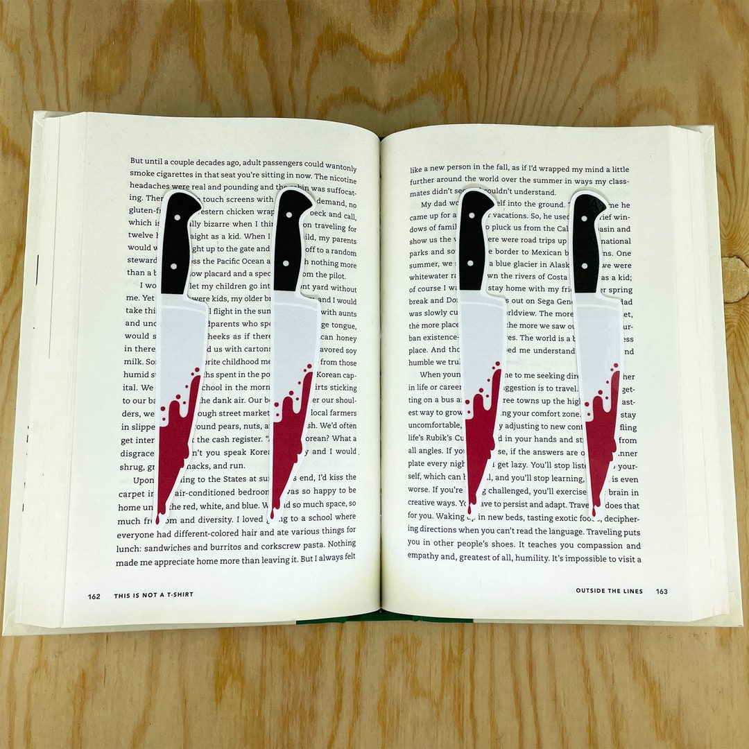 Bloody Knife Murder Weapon Bookmarks | Set of 4 Laminated Die Cut ...